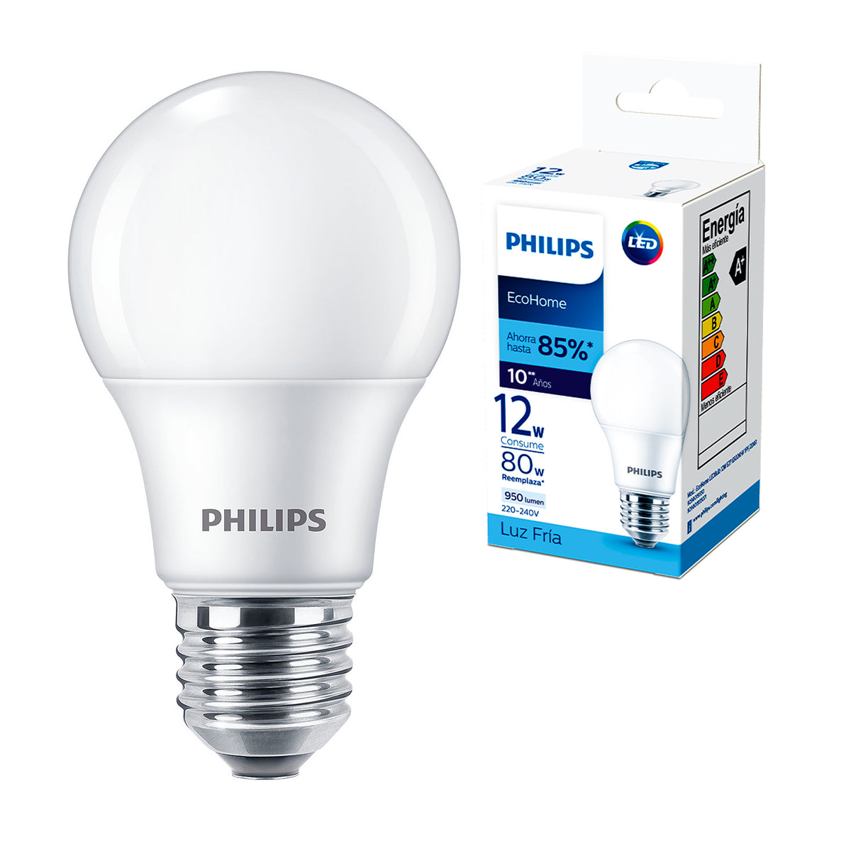 Ampolleta LED Philips EcoHome E27 12W 950lm FriaComprar