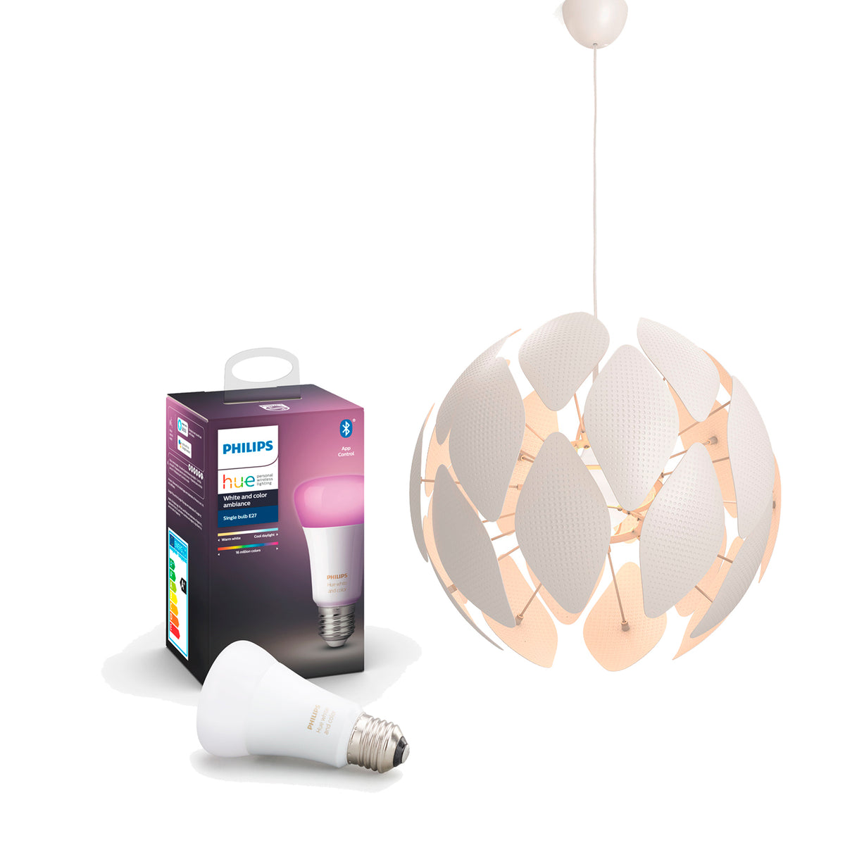 Pack Philips Hue Lampara Techo Chiffon + Ampolleta Hue ColorComprar